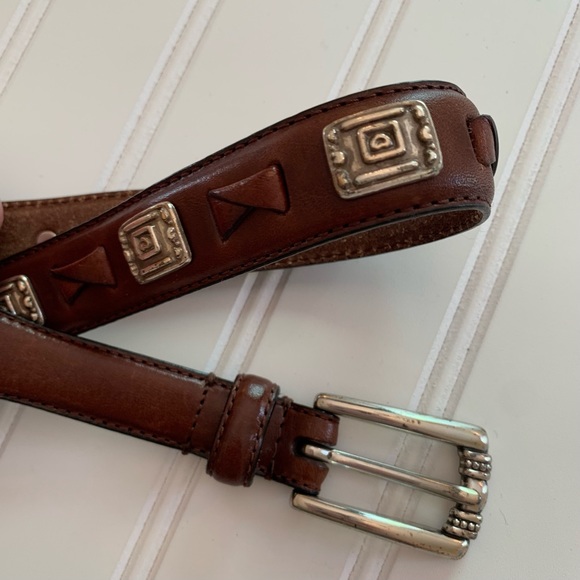 Fossil | Accessories | Fossil Leather Metal Plate Belt | Poshmark